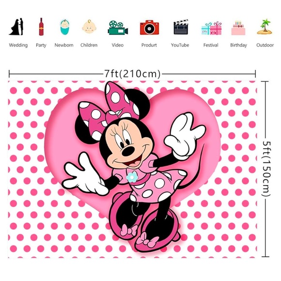 Party Supplies | Minnie Mouse Backdrop | Poshmark